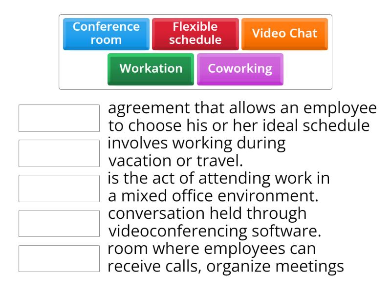 Vocabulary Remote Work - Match up