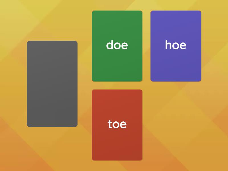 Long o: ow, oe Card Deck - Speaking cards