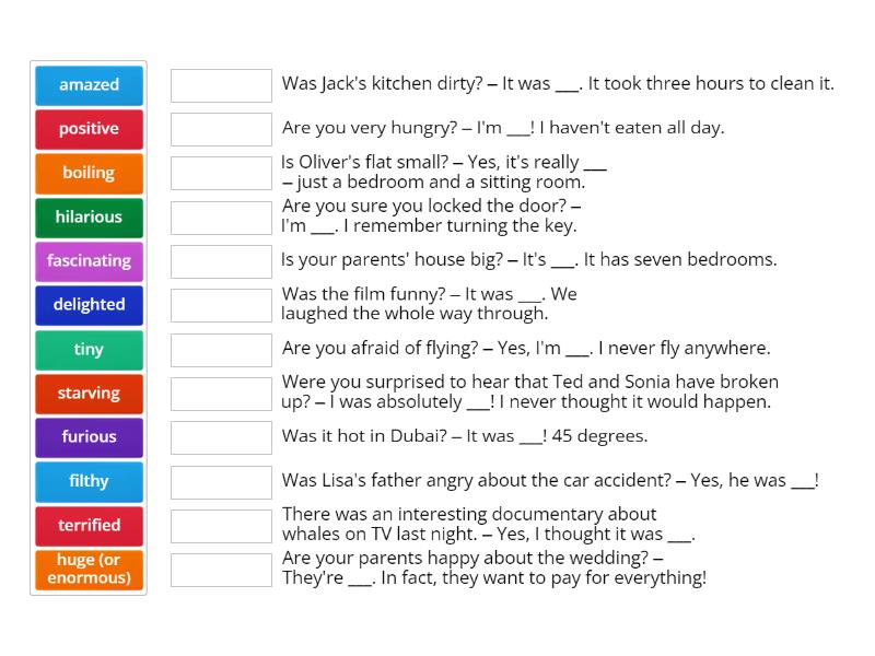 Strong adjectives 1 - Match up