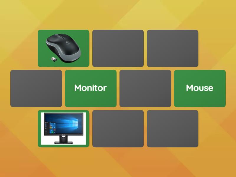 Grade 2 Computer Parts Activity 1 - Matching pairs