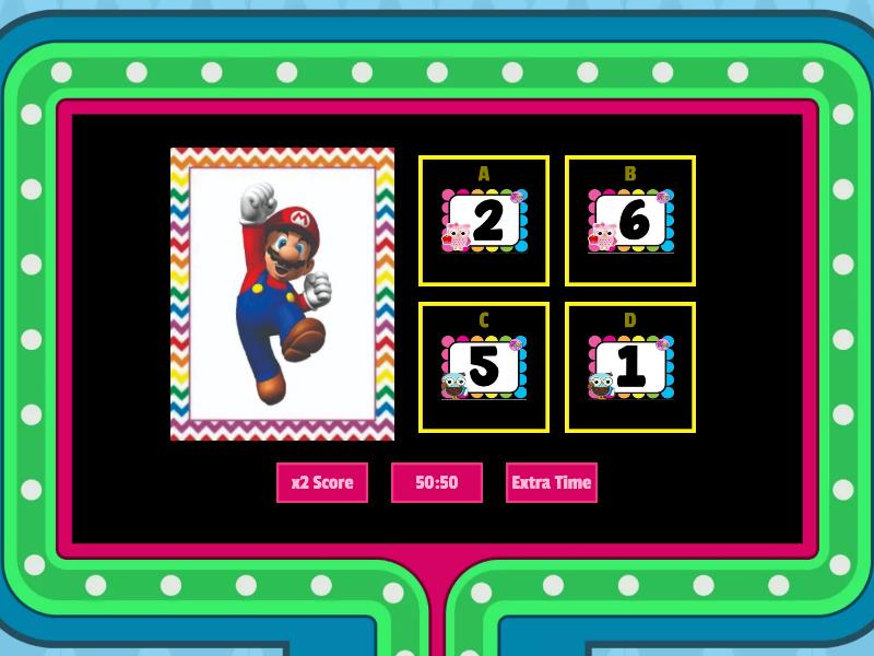 Numbers 1 to 10. Counting objects (Mario Bros) - Gameshow quiz