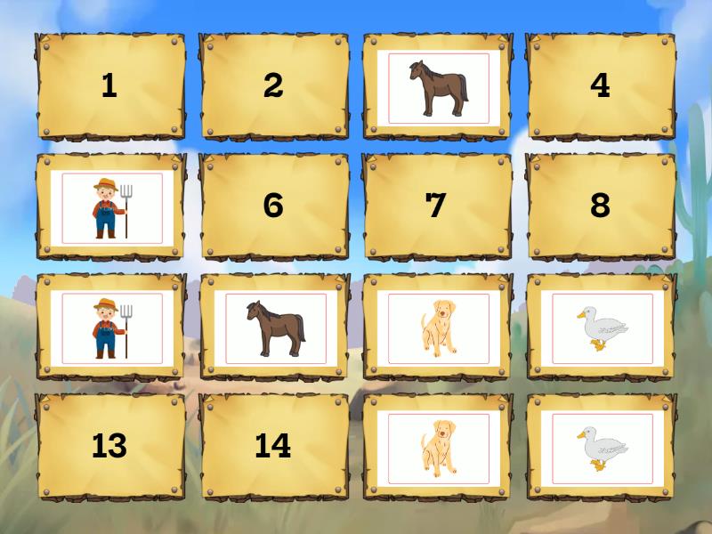 Memory Farm Animals - Matching pairs