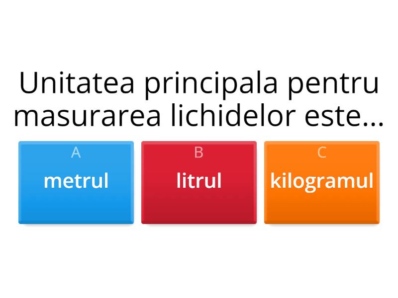 Submultiplii litrului - Quiz