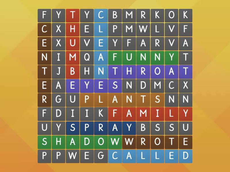 Reading Words - Wordsearch
