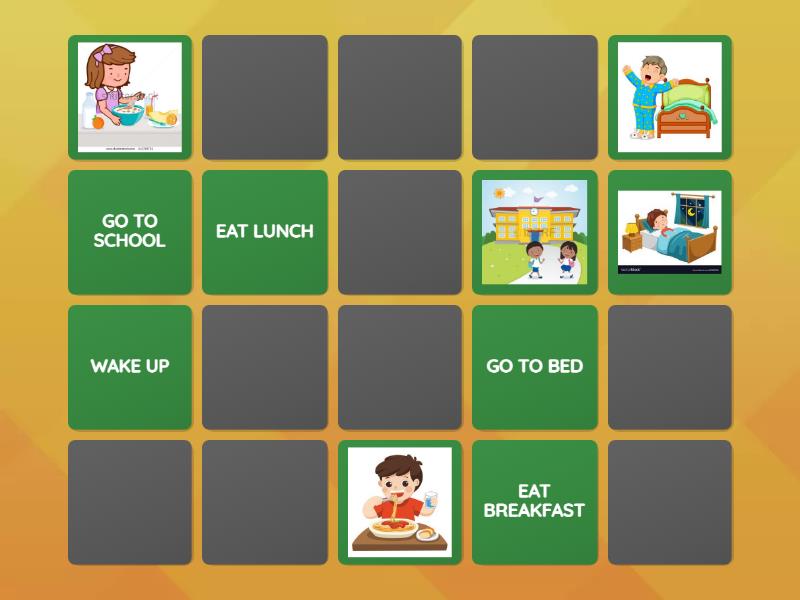 DAILY ROUTINE - Matching pairs