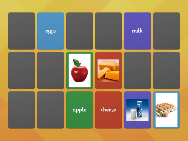 L1-Unit 7: food (memory game) - Matching pairs