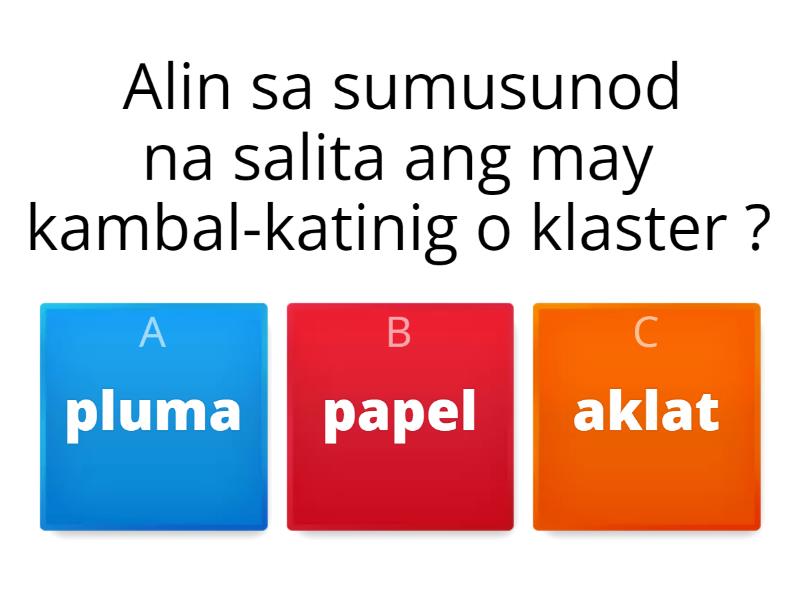 Kambal-Katinig o Klaster - Kuis