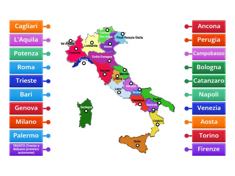 I capoluoghi di regione - Labelled diagram