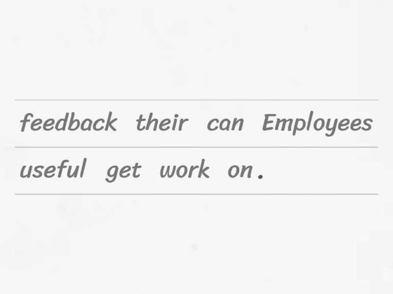 performance sentences - Unjumble