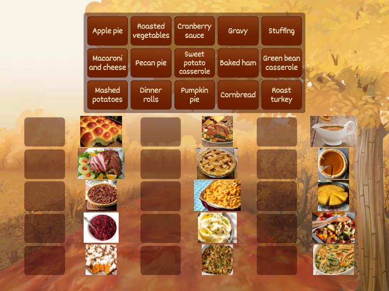 Thanksgiving Food - Match up