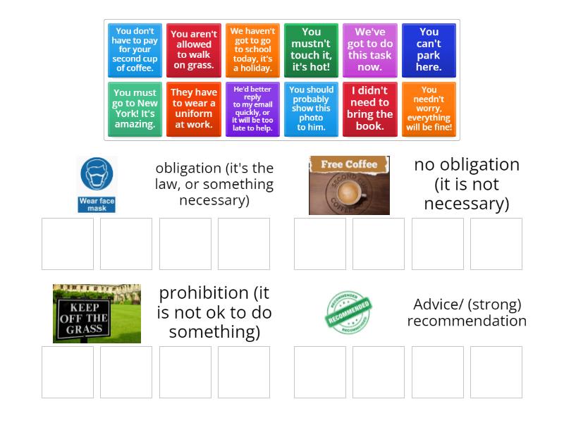 Navigate C1 4.1 Modals of obligation and permission - Group sort