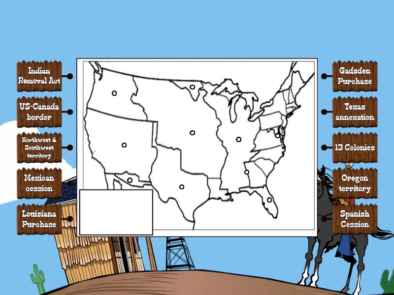 Westward Expansion Map - Labelled diagram
