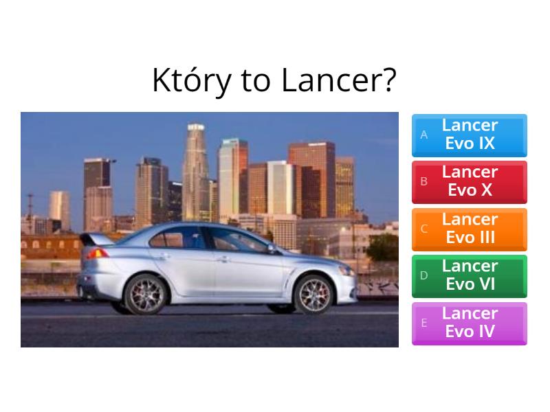Rozpoznaj Lancera Evo - Quiz