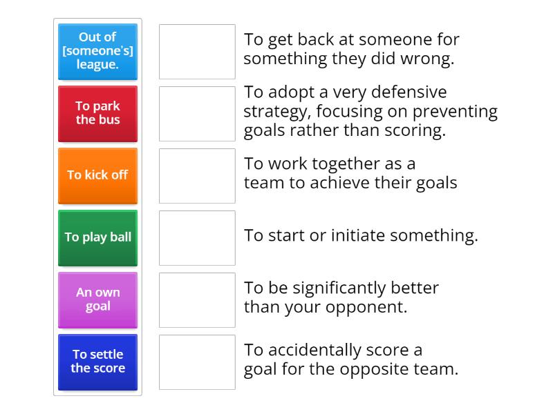 Football idioms - Match up