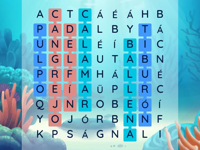Animales acuáticos - Sopa de letras