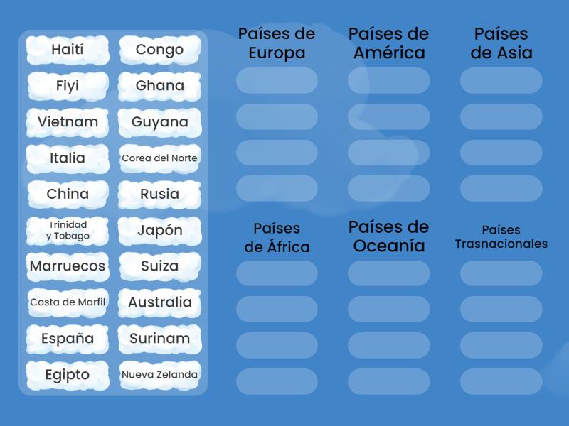 Prueba corta 3ro básico - Group sort