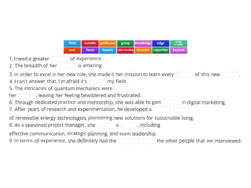 Types of employees (collocations gaps) - Complete the sentence