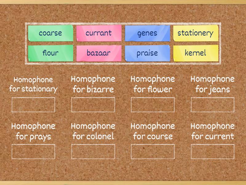 Homophones - Group sort
