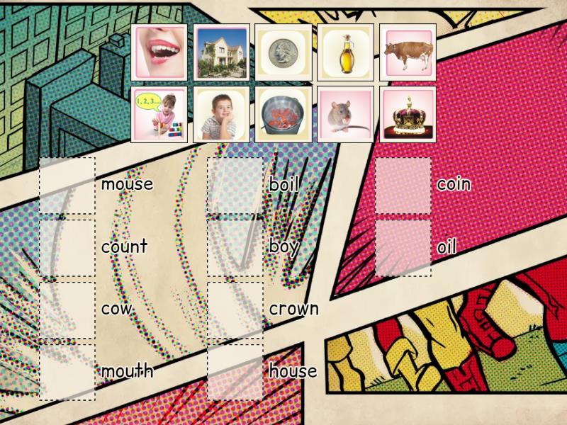 Underway Phonics BK2 U4 diphthong "ou/ow/oi/oy" - Match up
