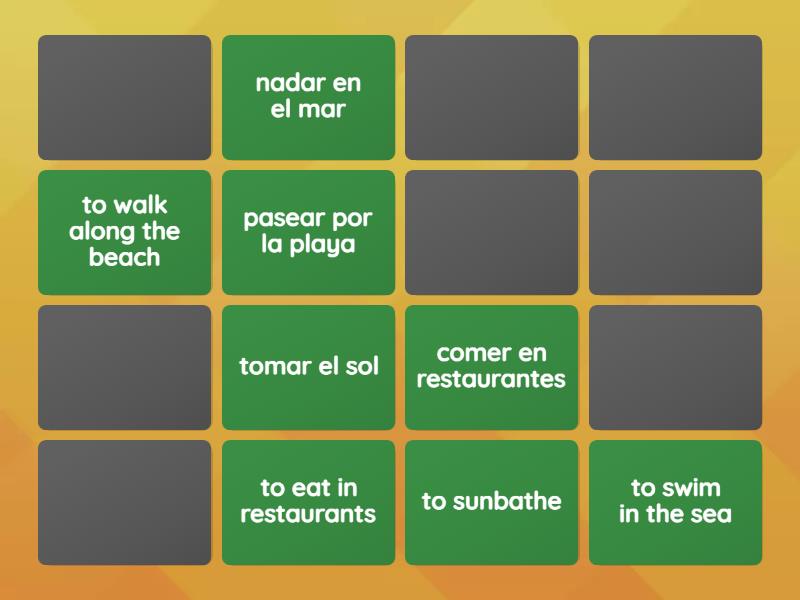 Actividades - Las Vacaciones - Matching pairs