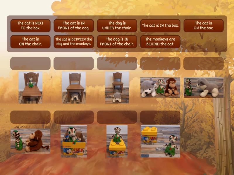 Prepositions of Place and Toys - Match up