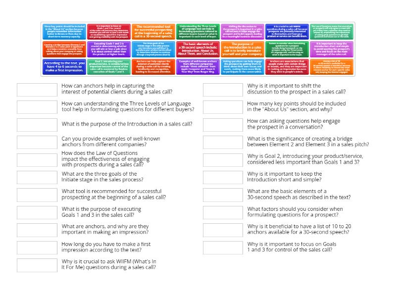 Pro-active selling - Match up