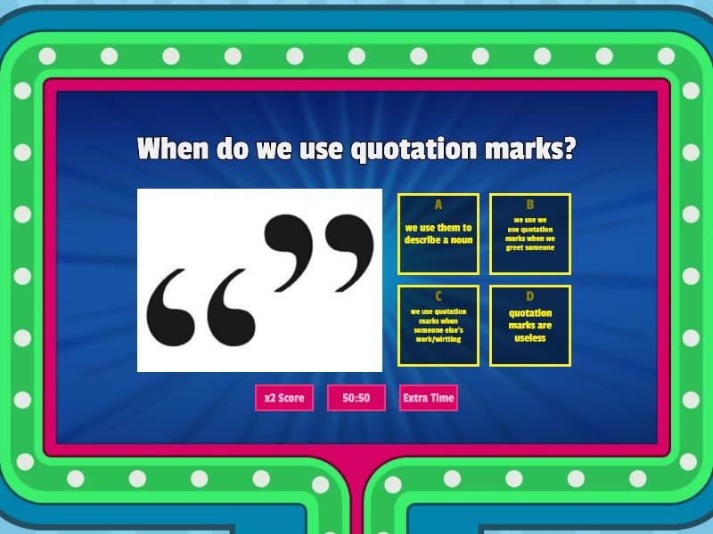 Quotation marks - Gameshow quiz