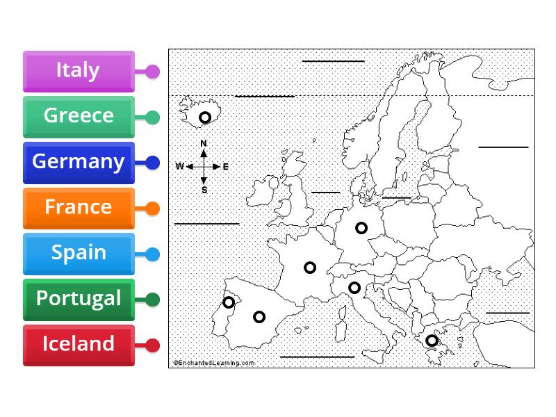 Europe Map - Labelled diagram