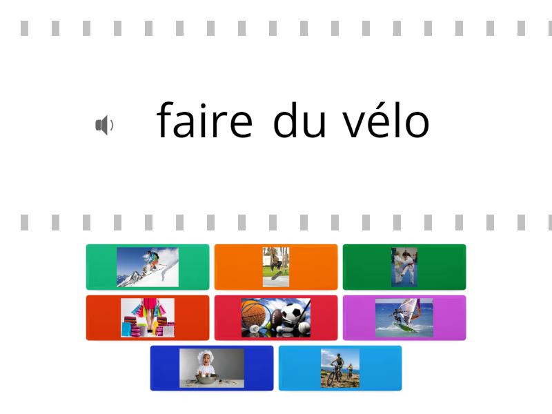 Week 1 FRE Wordwall - Qu'est-ce que tu aimes faire? - Find the match