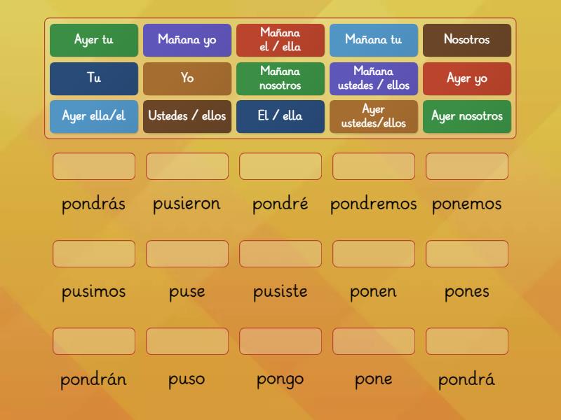 Verbo "poner" - Match up