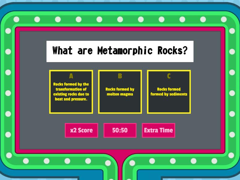 Metamorphic Rocks: Rocks Under Pressure - Gameshow quiz