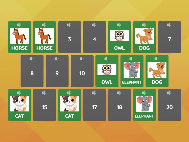 Memory Game - Animals - Combine os pares