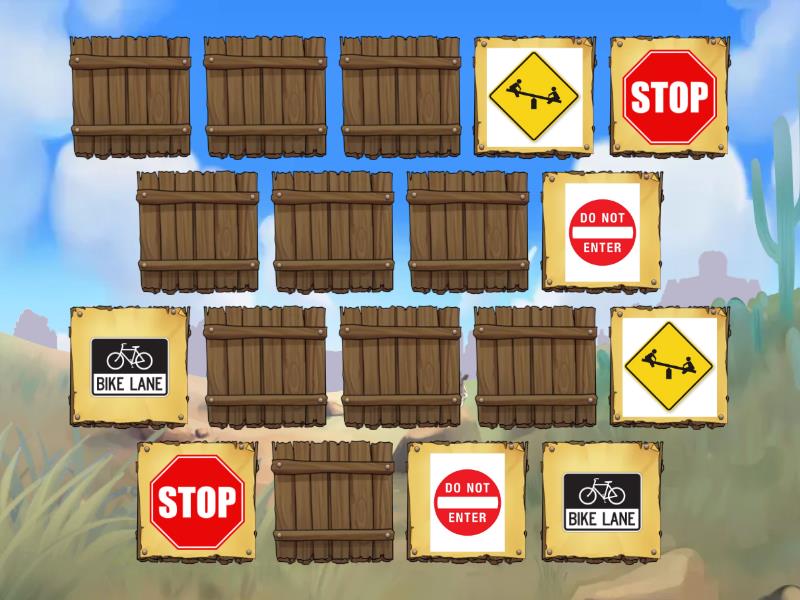 Environmental Print Sign Game - Matching pairs