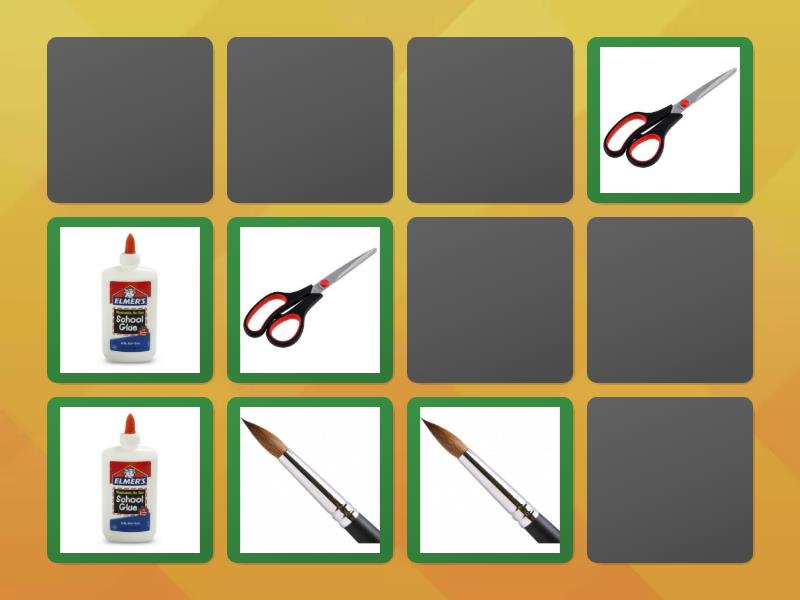 School supplies - Matching pairs