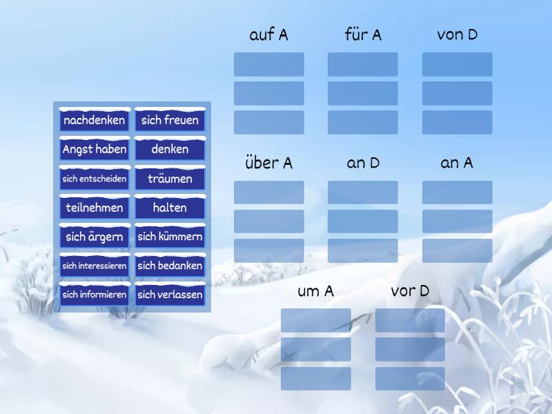 Verben mit Präpositionen 2 - Group sort