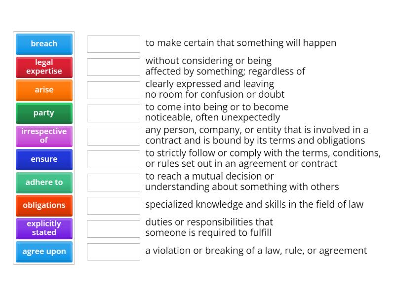 BE_B2_Understanding Contracts and Legal Terms - Match up