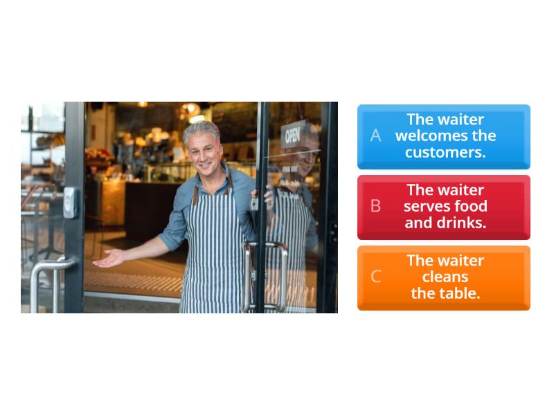 What are the tasks of a waiter/waitress? - Quiz