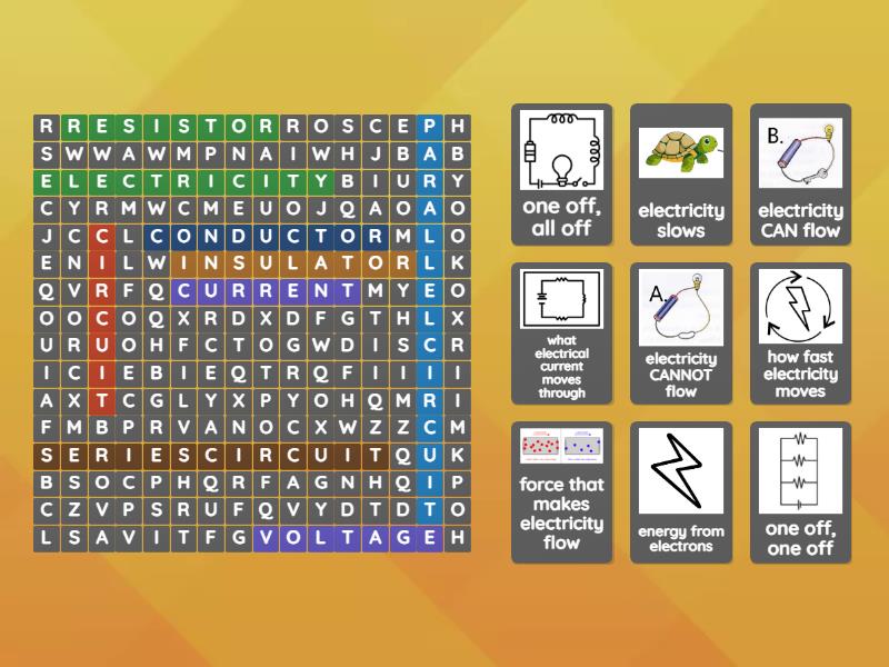 Electricity Word Search - Wordsearch
