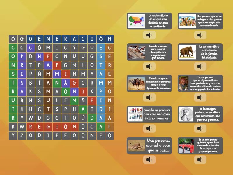 Caminos Unidad 8: Historias de los Pueblos Nativo Americanos - Wordsearch