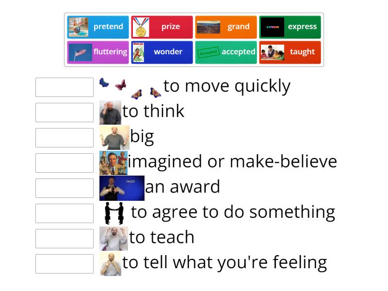 My Name is Gabriela: Vocabulary (with asl) - Match up