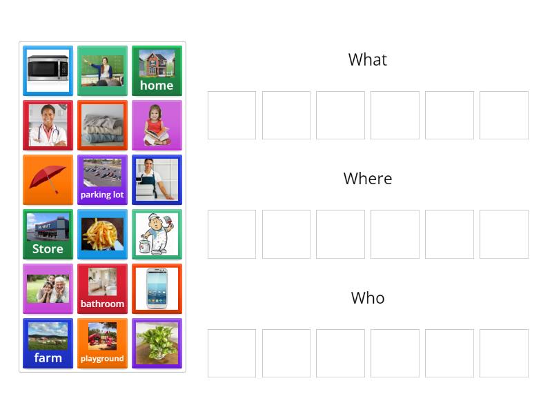 What,Where, Who Sort - Group sort