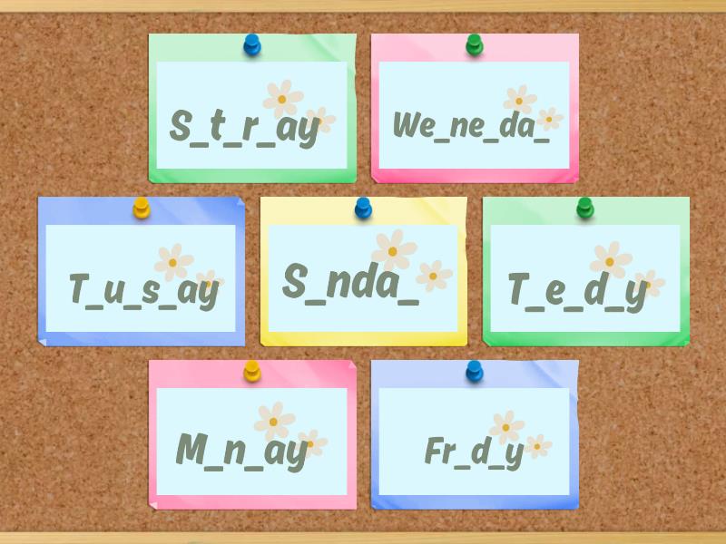 Beehive 2 (Starter) days of the week - Fichas giratorias