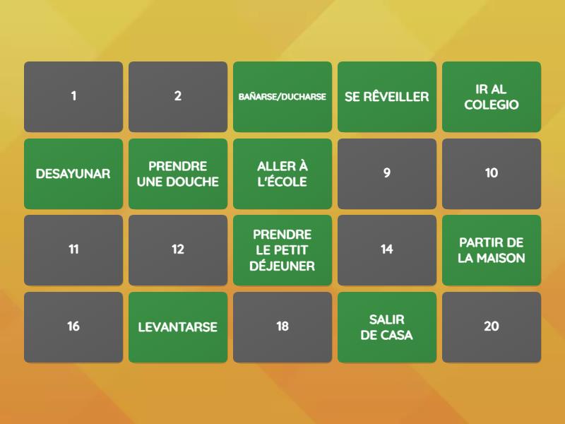 JEU DE MEMOIRE SUR LA ROUTINE - Matching pairs