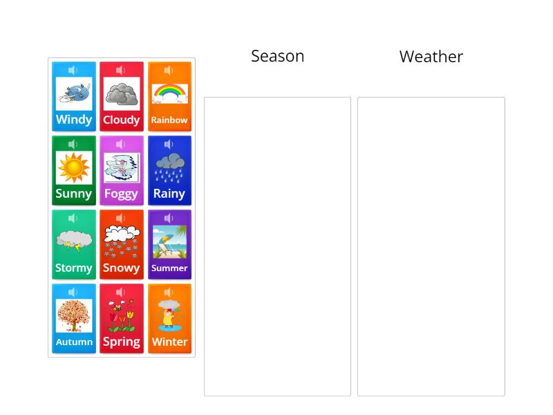 Seasons and Weather - Categorize