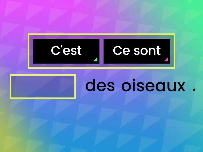 C'est / Ce sont - Completar la frase