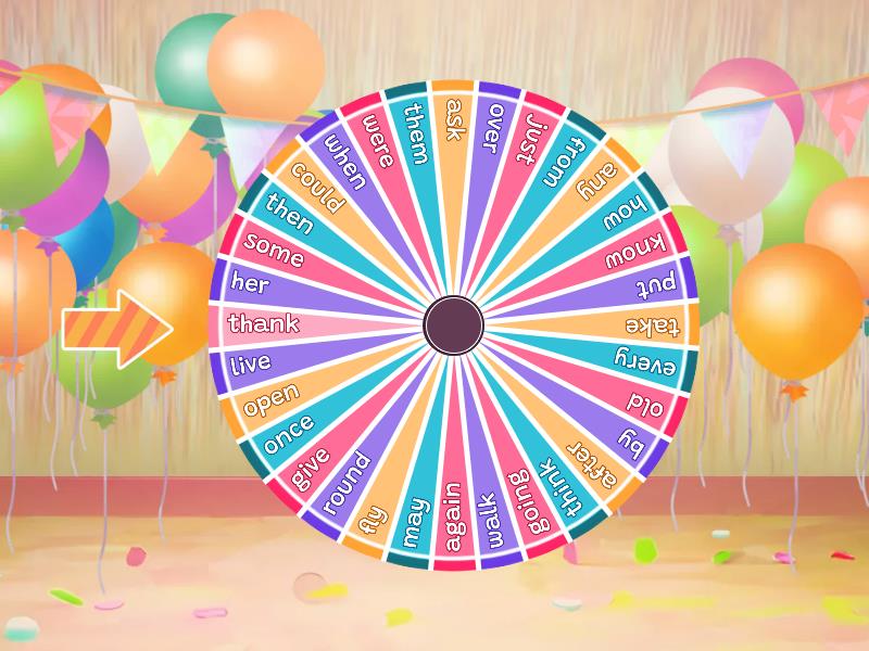 Dolch First grade - Spin the wheel