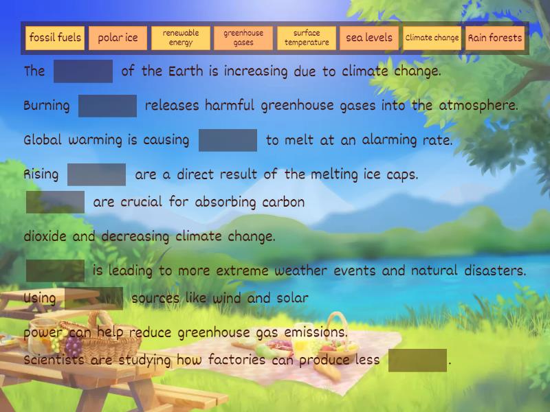 Global warming roadmap - Complete the sentence