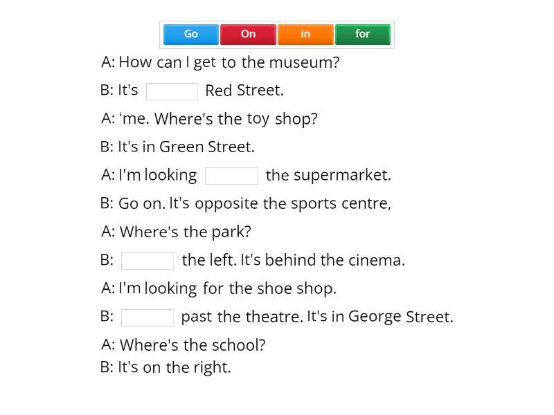 Giving directions - Complete the sentence