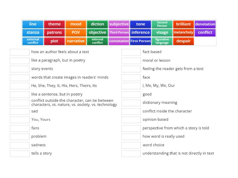 Casey at the Bat Vocabulary Review - Match up