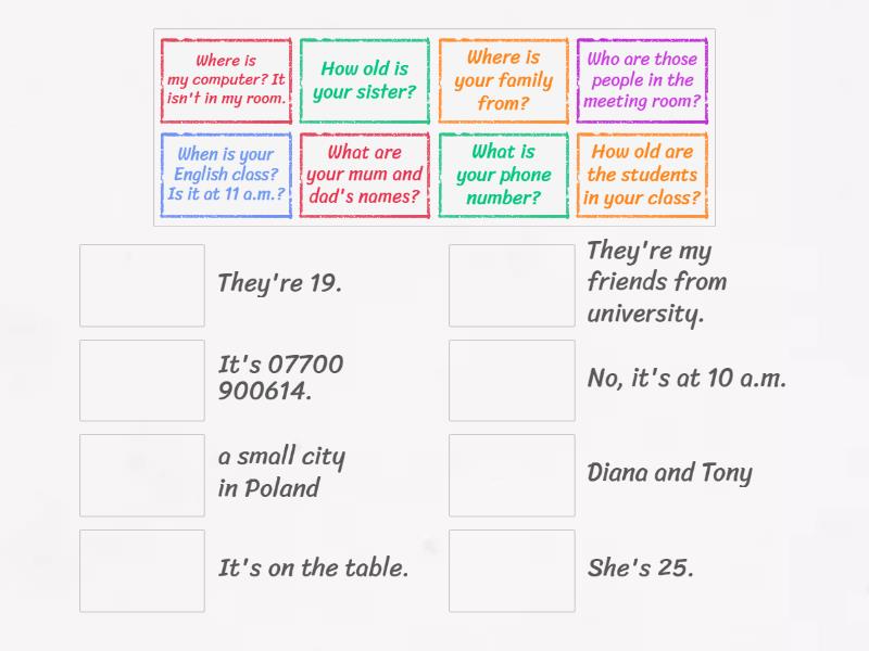 Roadmap A1 2C Grammar bank 2 - Match up